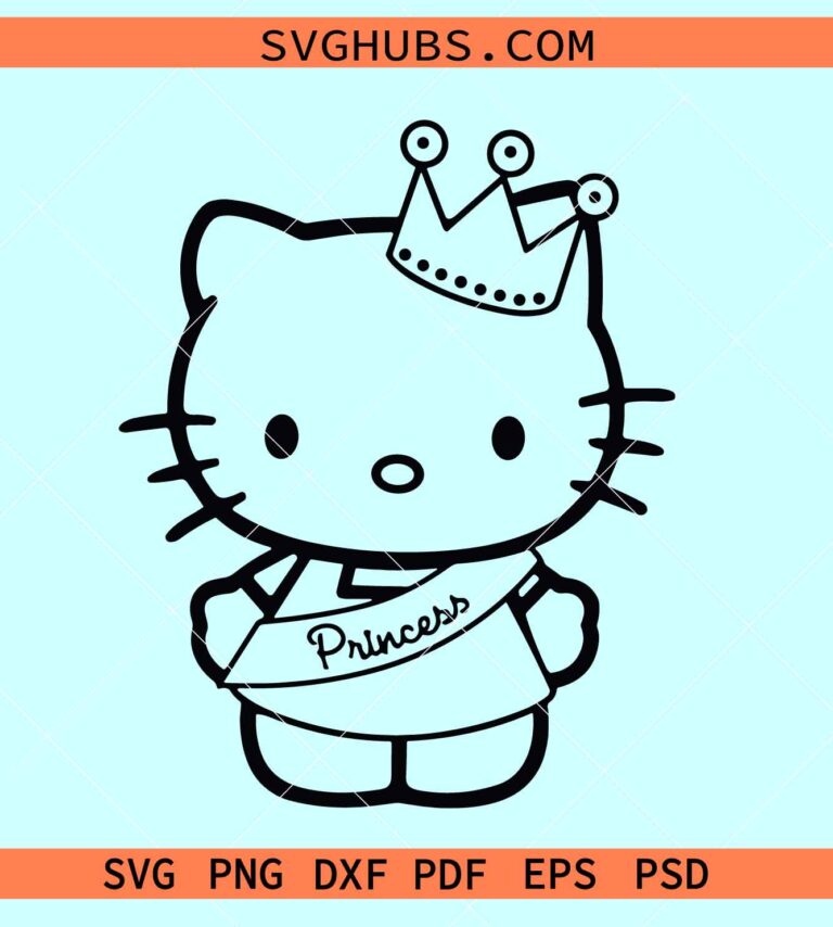 Hello Kitty Princess SVG, Hello Kitty Disney Princess Svg