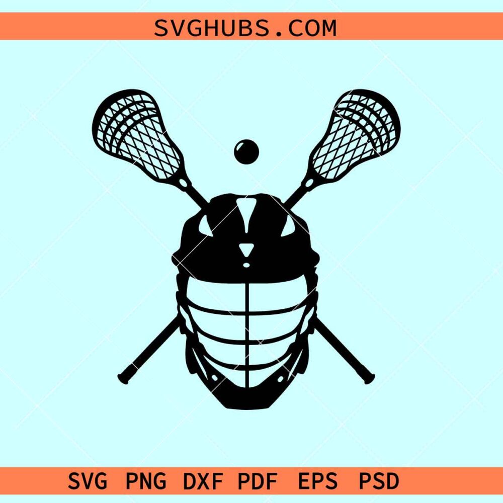 Lacrosse Helmet With Sticks SVG, Lacrosse Helmet SVG, Lacrosse Player Svg