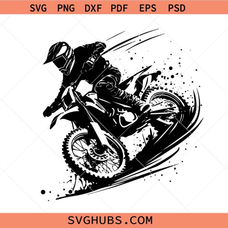 Motocross Rider Svg, Dirt Bike Rider SVG, Motorcycle Rider Svg