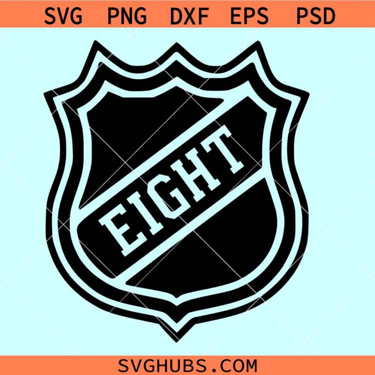 Eight Hockey Shield SVG, 8th birthday SVG, eight NHL shield svg