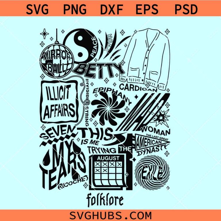 Folklore Tracklist Taylor Swift SVG, Taylor Swift albums svg, Folklore ...