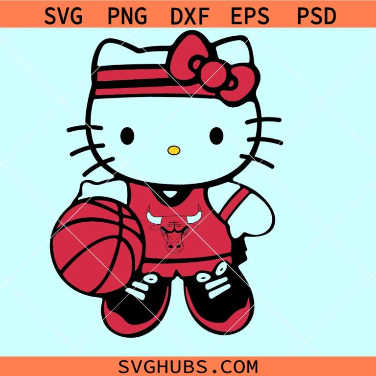 Hello Kitty Chicago Bulls SVG, Chicago Bulls Svg, Chicago Bulls Mascot SVG