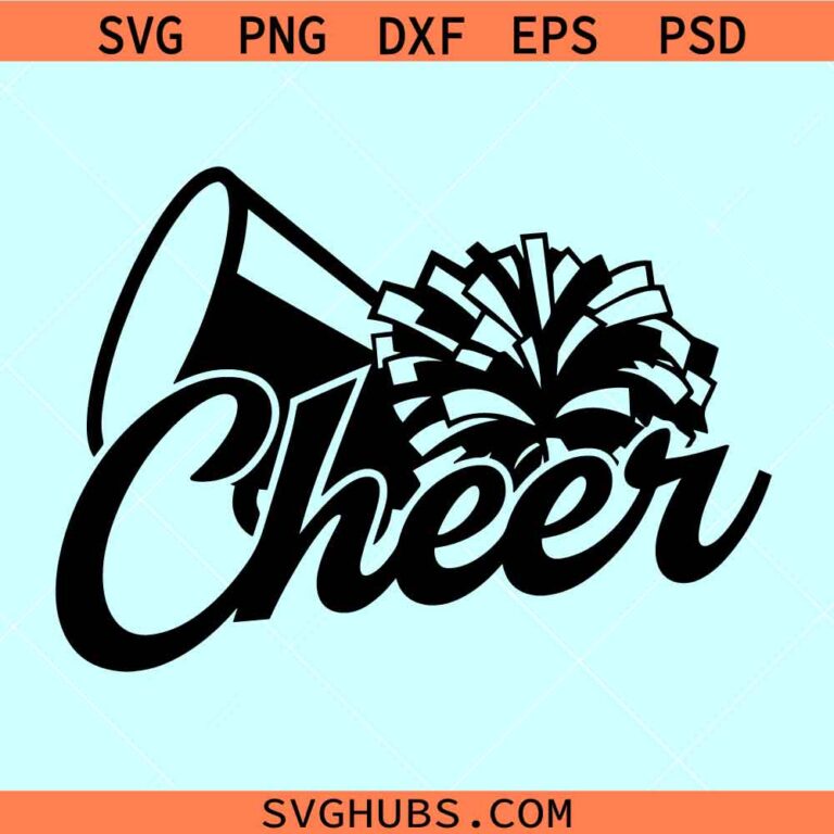 Cheer Megaphone and Pom Pom SVG, Cheer megaphone SVG, cheerleader svg ...