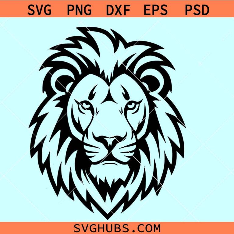 Lion Head SVG PNG, Tribal Lion Svg, Lion Silhouette Svg, King Lion Clipart