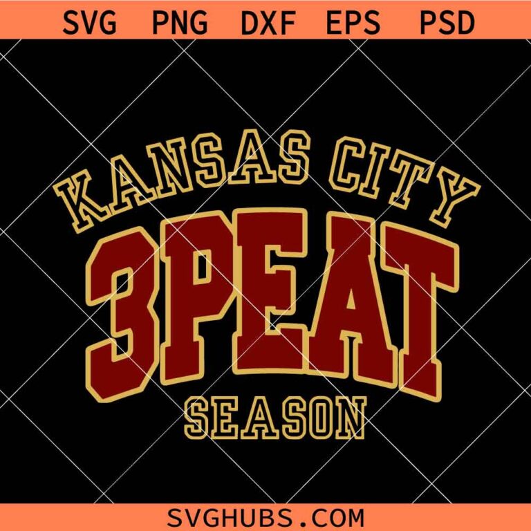KC Football 3 peat season svg, Chiefs 3 peat svg, Three peat chiefs SVG ...