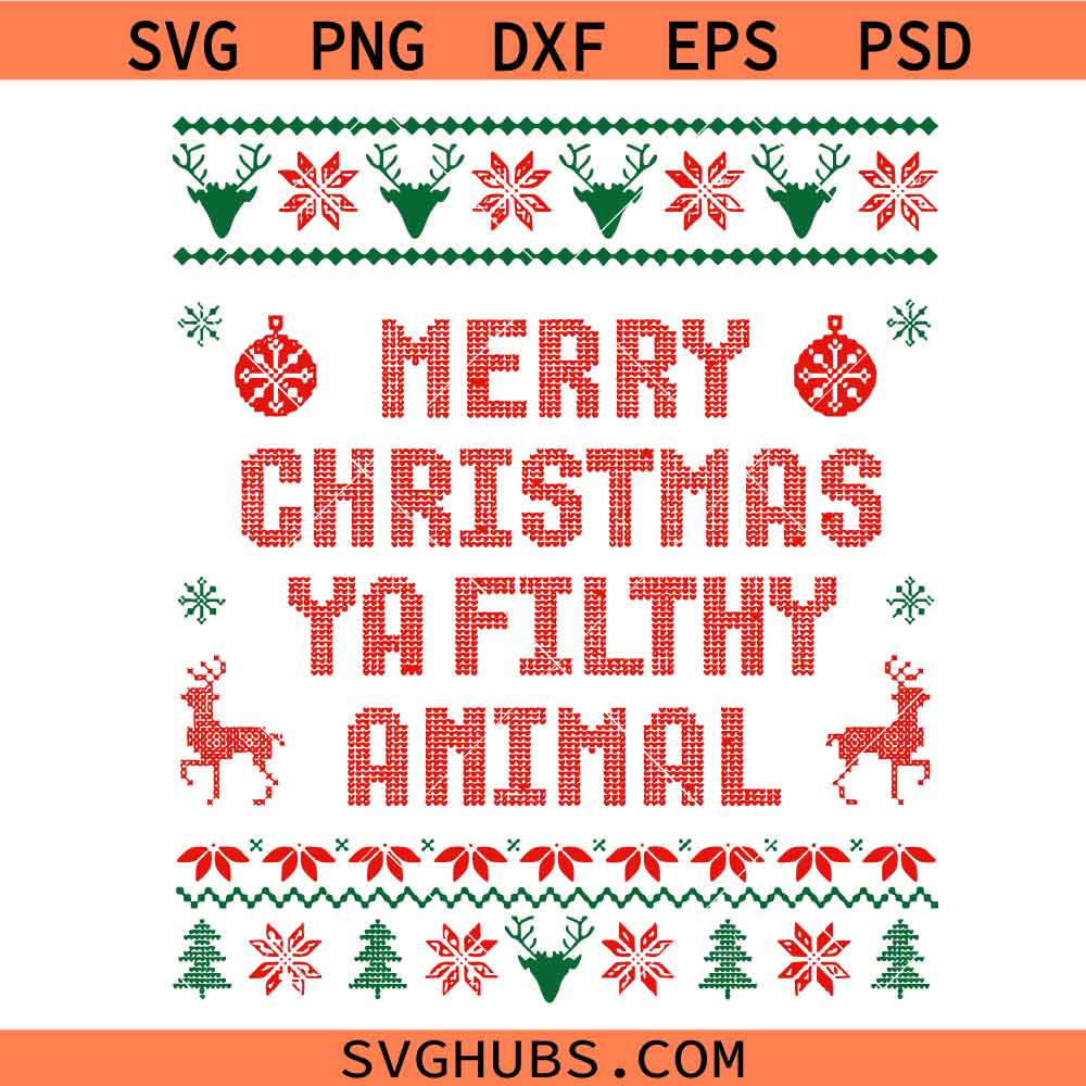 Merry Christmas Ya Filthy Animal Png svg, Home Alone Christmas Svg