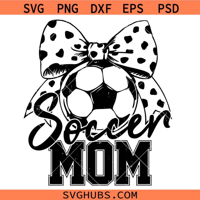 Soccer Mom Polka Dot Bow SVG, soccer svg, soccer mom shirt SVG