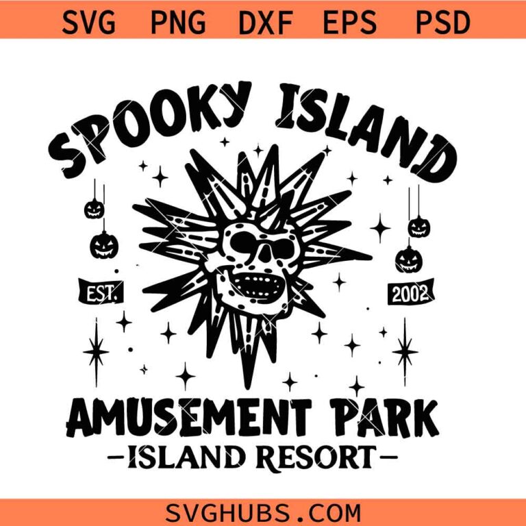 Spooky Island Amusement Park Svg, Halloween Disco Skull SVG, Skull ...