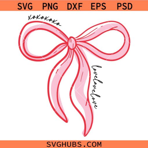 Valentine Coquette Bow SVG, Coquette Valentines Design SVG, Valentine ...