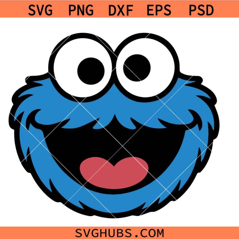 Blue Monster Head SVG, Monster Head SVG, Blue Monster Face SVG