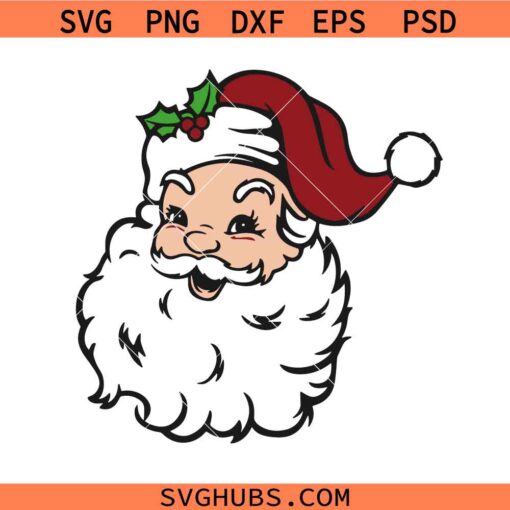 Santa Face Svg, Santa Christmas Png, Santa Face png, Christmas svg
