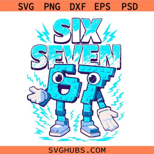 Six Seven Ice Cream Drip 67 Meme SVG PNG, Six Seven Baseball Number SVG ...